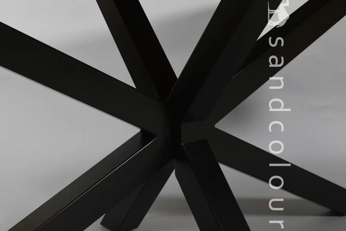 Alaska Wooden Table - Iron Legs - 4 Seater– Sandcolour